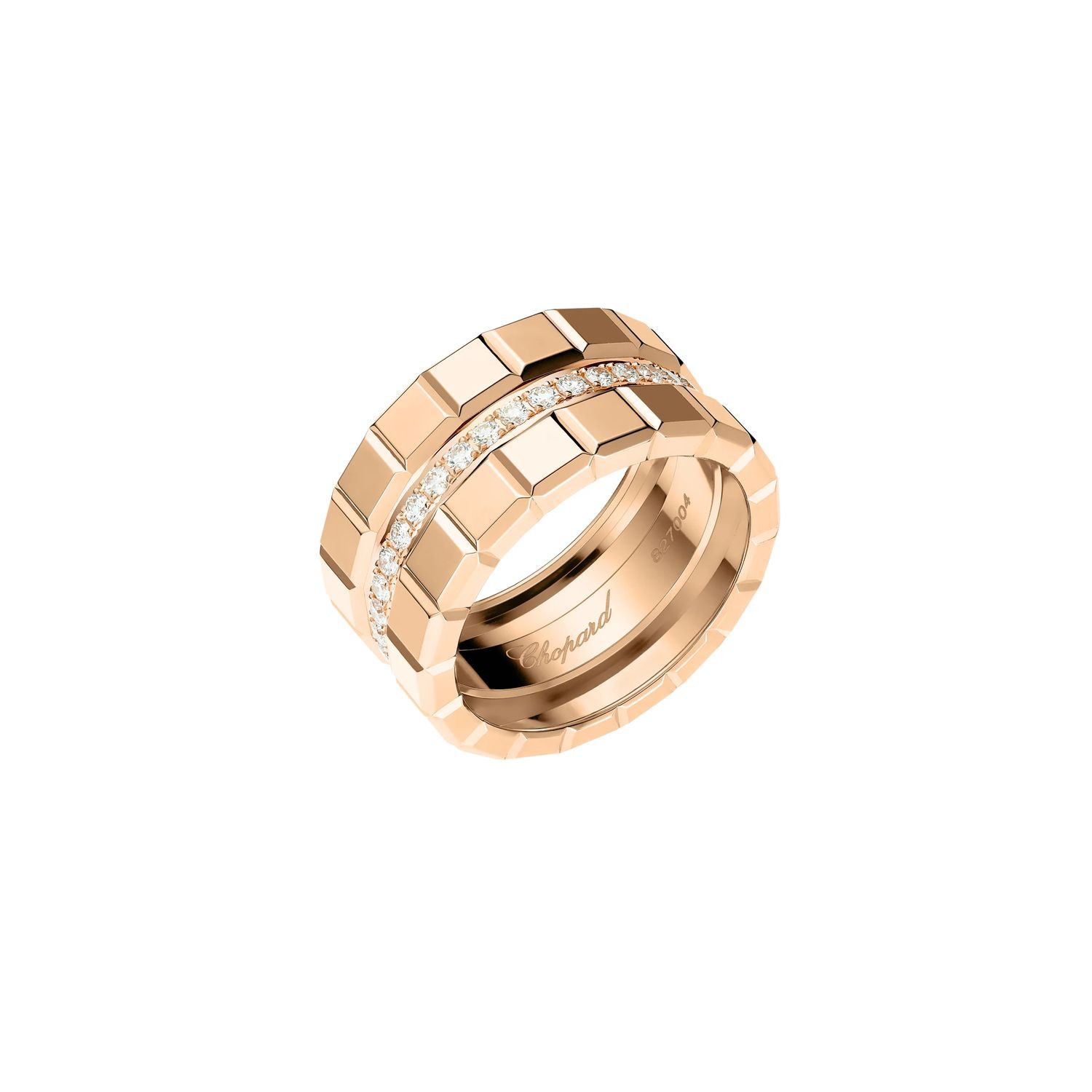 Chopard Ice Cube Ring in Rose Gold and Diamonds - Size 53 | Luxe Auberi